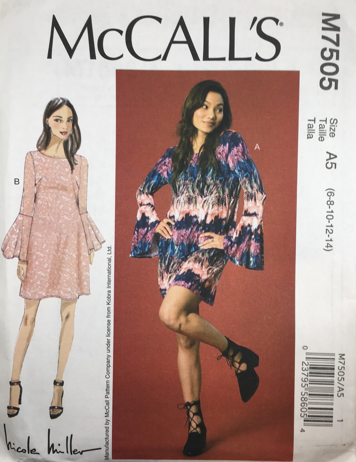 Mccall's Sewing Pattern M7505 by Nicole Miller, Misses' Trumpet Sleeve ...