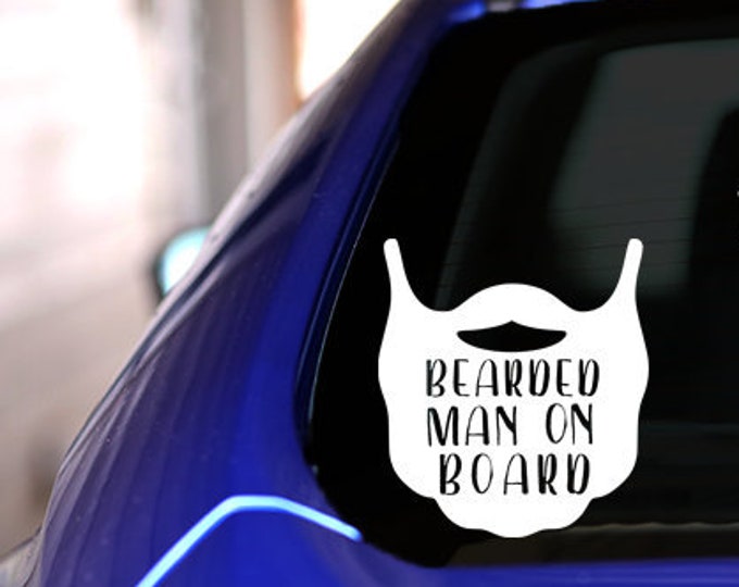 Bearded Man on Board Decal // Vinyl Decals // Car Decals // Fathers Day ...