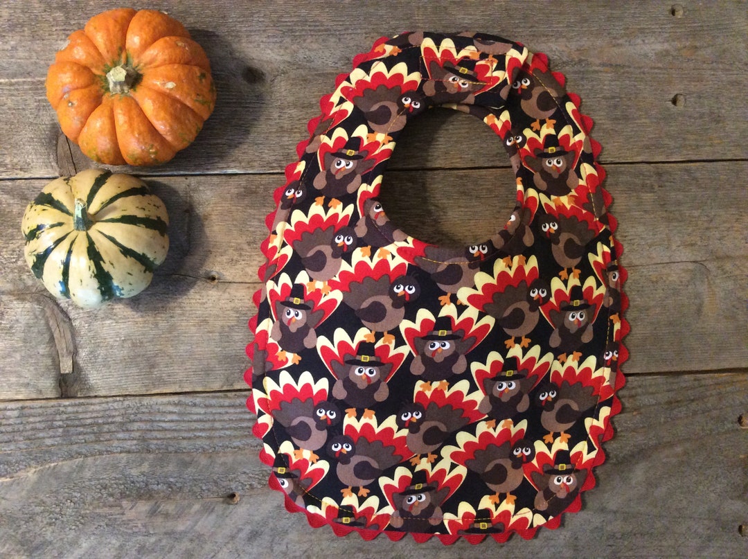 Thanksgiving Bibs Red Turkeys Baby 1st Thanksgiving Bib Baby & Toddler ...