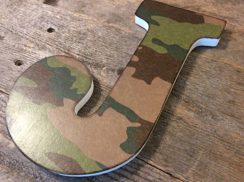 9 Inch Letter Wooden Letter Decor Camouflage Baby | Etsy