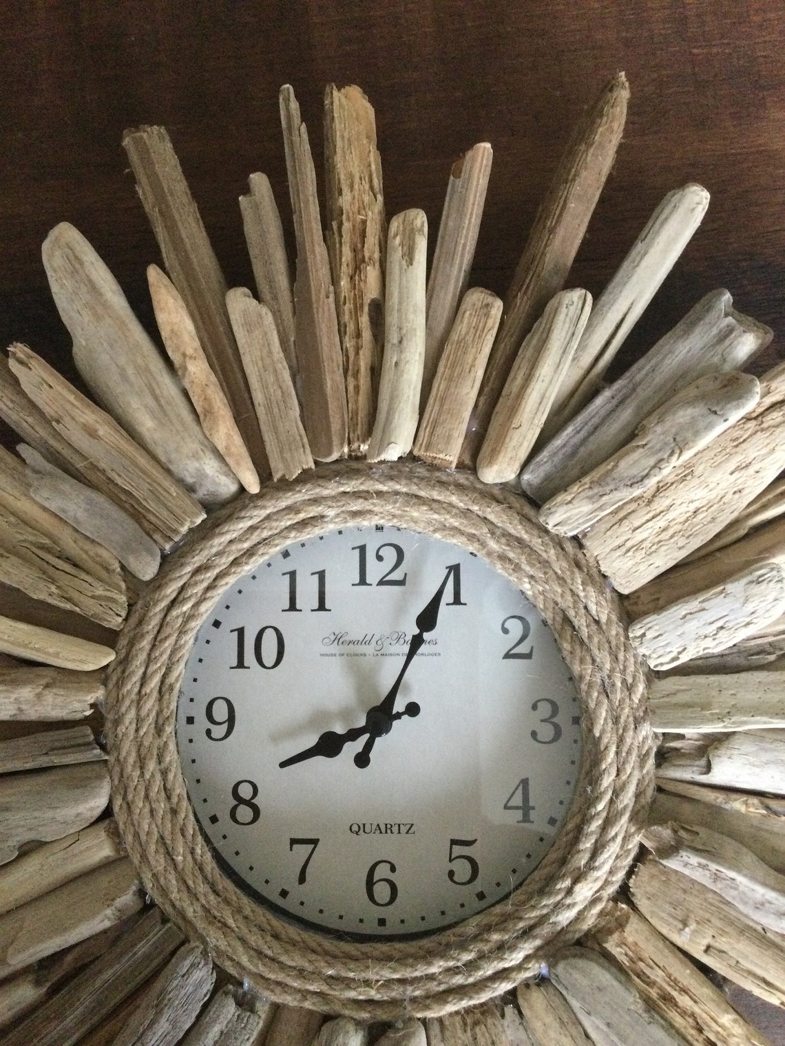Spiky driftwood clock | Etsy