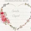 Gold Glitter Pre-made Frames,watercolor Floral Frames, Floral Heart Png ...