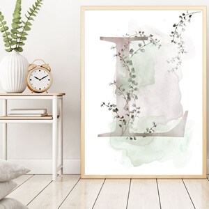 Alphabet Clipart Set, Watercolor Initials With Eucalyptus, Watercolor ...