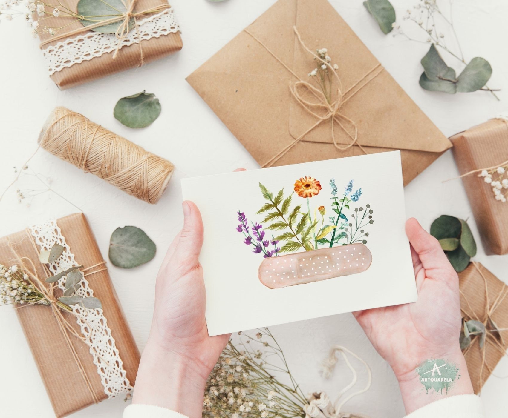 Bandage Clipartwatercolor Band Aid With Flowerscare - Etsy