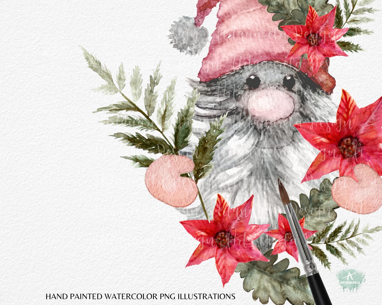 Watercolor Christmas Gnomes Clip Art Design Gnomes PNG - Etsy