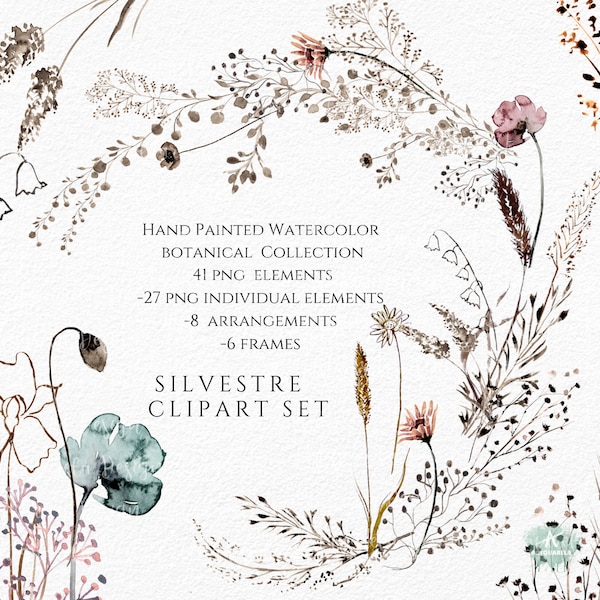 Floral Botanic Hand Drawn Frames - Etsy