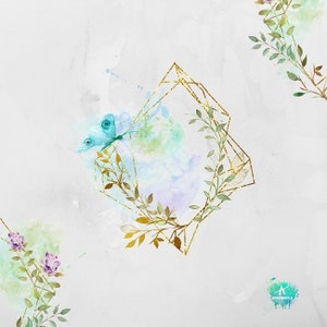 Gold Glitter Pre-made Frames,watercolor Floral Frames, Floral Heart Png ...