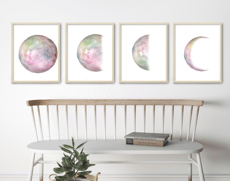 Moon Phases Cliparthand Painted Watercolor Moon Clip Art - Etsy