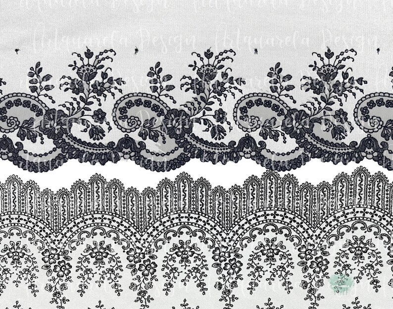 Black Lace Borders Clipartoverlay Lacesvictorian Laces - Etsy
