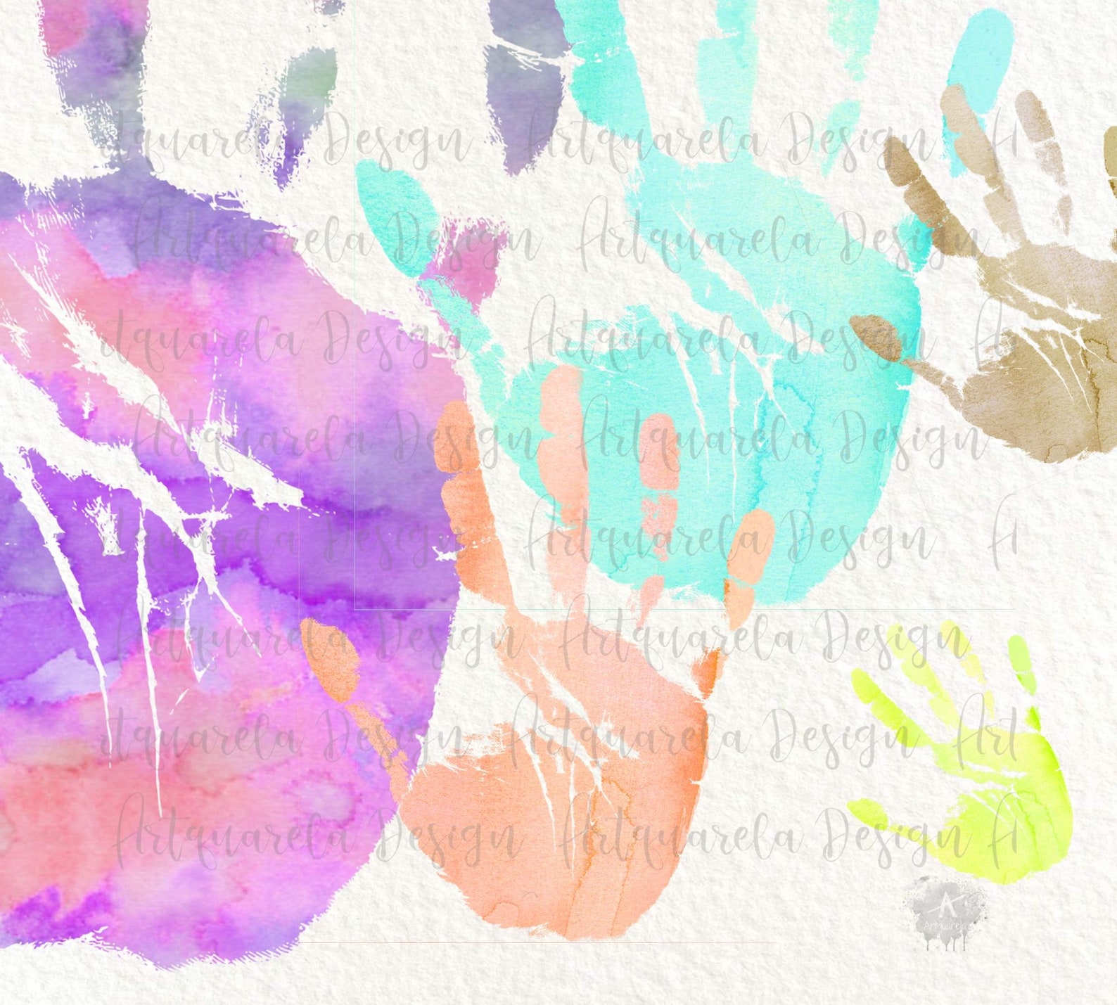50% OFF SALE Handprint Clipart,watercolor Hand Clipart Icon,hand Print ...