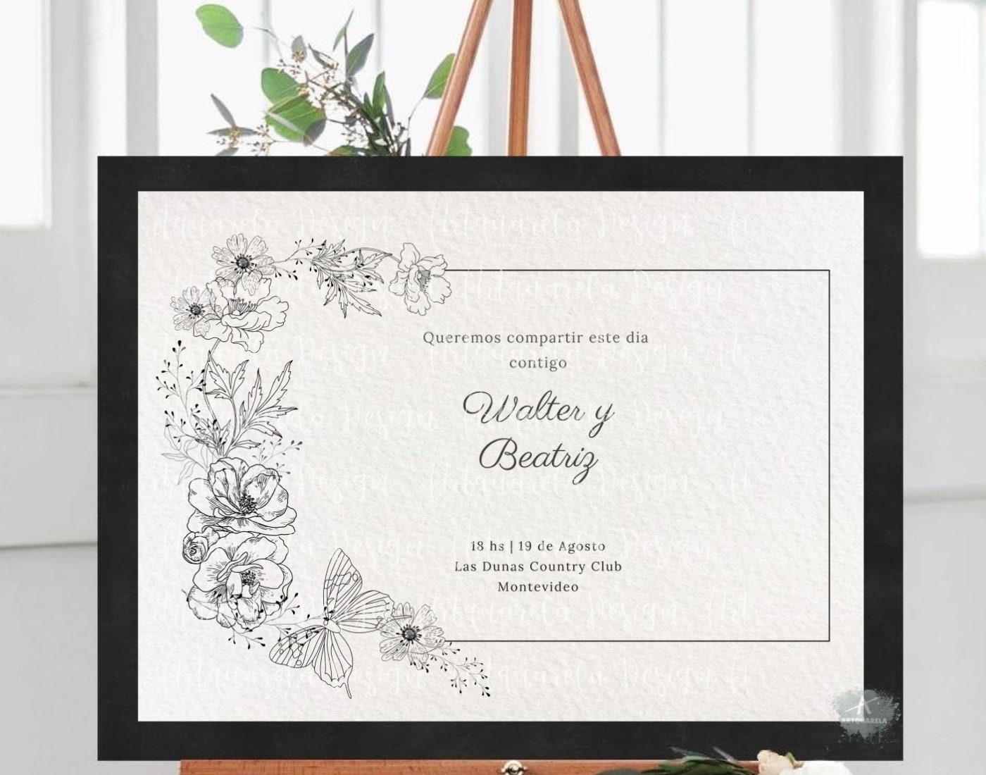 Hand Drawn Floral Frame Clipart-wedding Line Art Rectangular - Etsy