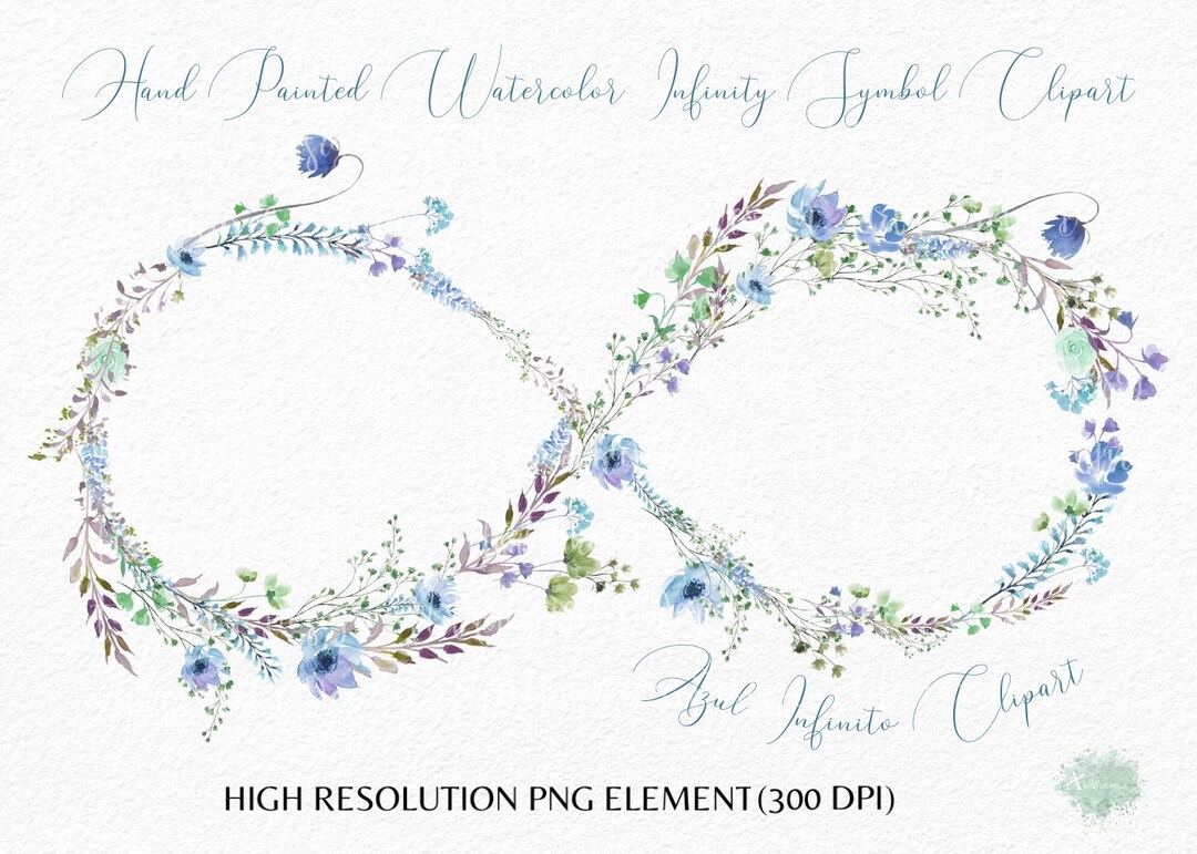 Watercolor Floral Infinity Symbol Clipart Infinity Love Sign Png-hand ...