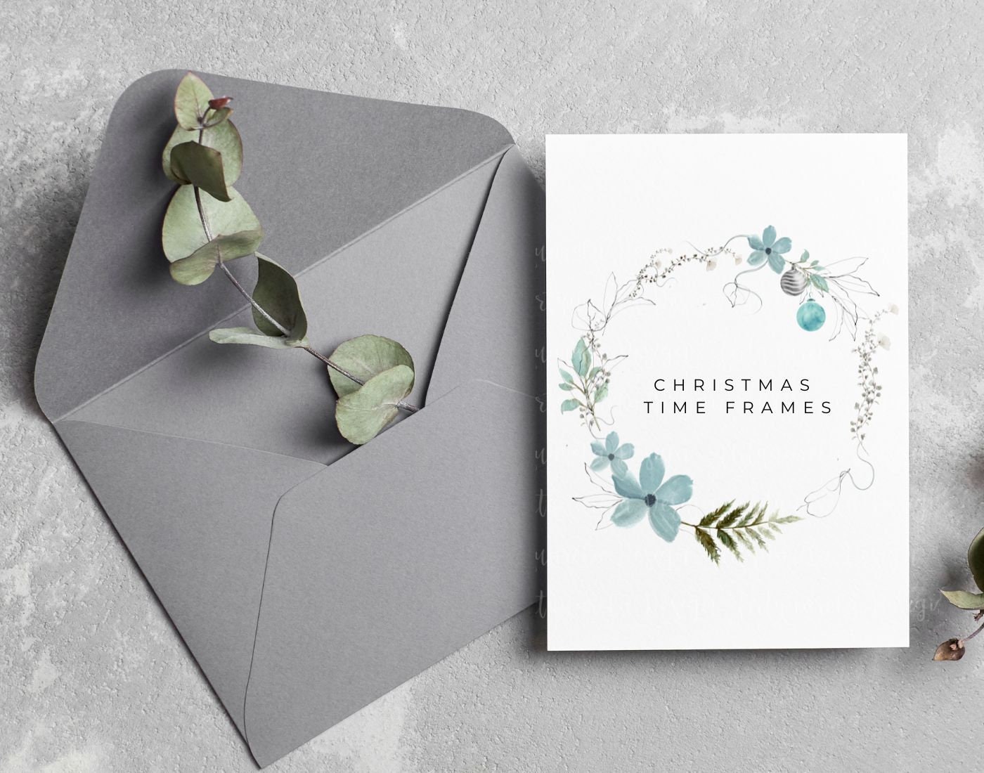 Christmas Clipart Watercolor & Hand Drawn Fine Line Christmas - Etsy