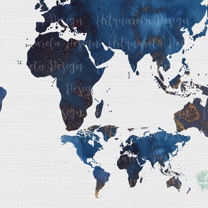 15 World Maps Clipart Watercolor and Glitter Maps Png Mapamundi Clipart ...