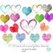 Heart Clipart Set,watercolor Rainbow Hearts Png,glitter Heart Clipart ...