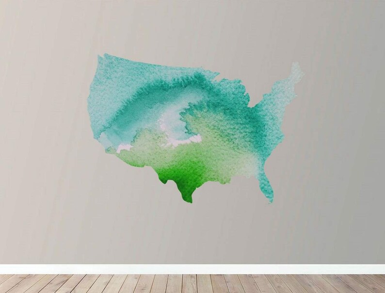 USA Map Watercolor Clipart United States Maps Png. Colorful - Etsy