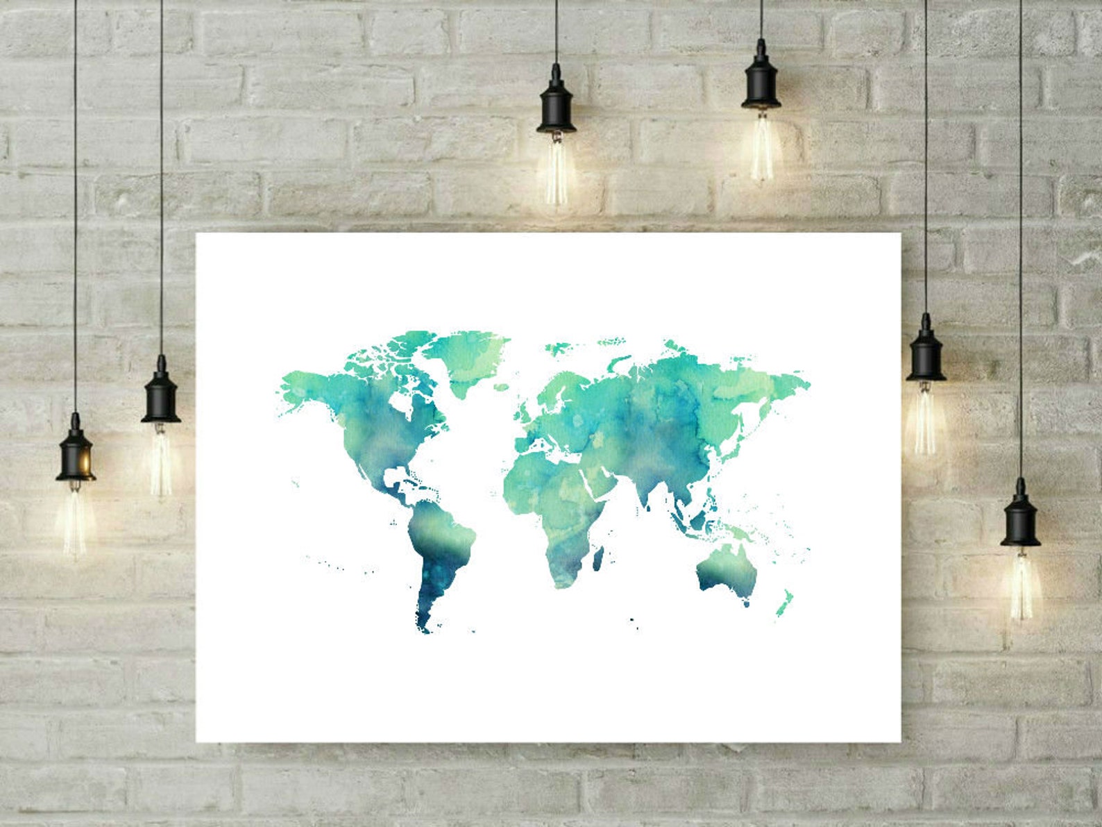 6 World Maps Clipartwatercolor Maps Png.mapamundi Clipart - Etsy