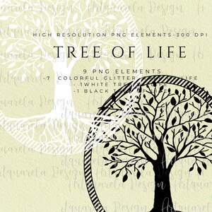 Tree of Life Clipart Silhouette,colorful Tree Png, Glitter Circle Tree ...