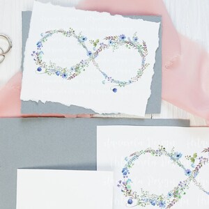 Watercolor Floral Infinity Symbol Clipart- Infinity Love Sign Png-hand ...