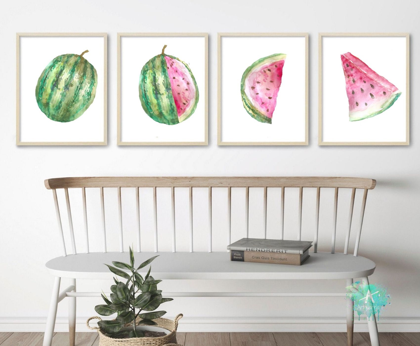 Watermelon Clip Art Set hand Painted Watercolor Watermelon - Etsy