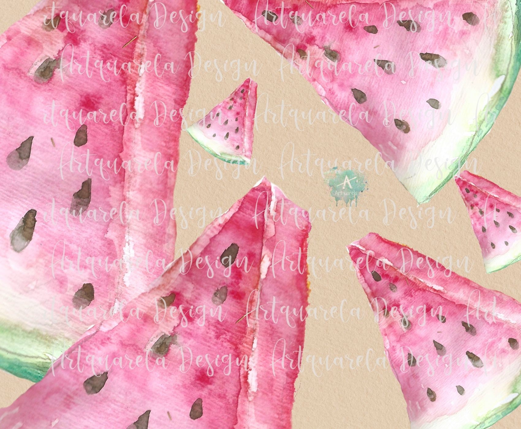 Watermelon Clip Art Set hand Painted Watercolor Watermelon - Etsy