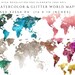 6 World Maps Clipart,watercolor Maps Png.mapamundi Clipart Silhouette ...