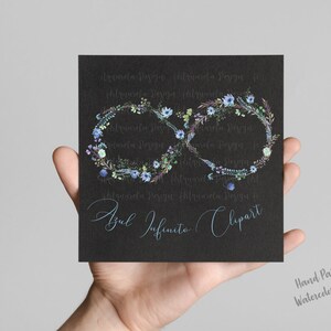 Watercolor Floral Infinity Symbol Clipart- Infinity Love Sign Png-hand ...