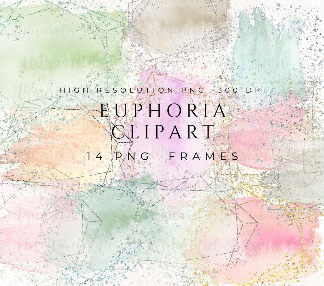 50% OFF SALE Gold and Silver Frames Clip Art,watercolor Background ...