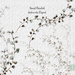 Alphabet Clipart Set, Watercolor Initials With Eucalyptus, Watercolor ...