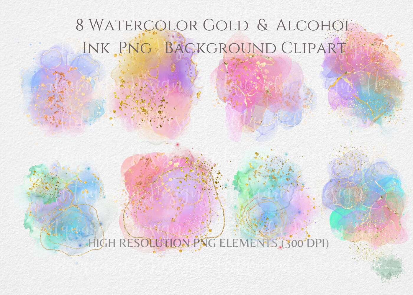 Alcohol Ink Clipartwatercolor PNG Background Colorful - Etsy