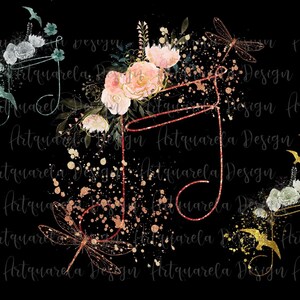 Music Notes Clipart Set Watercolor & Glitter Floral Music Notes PNG ...