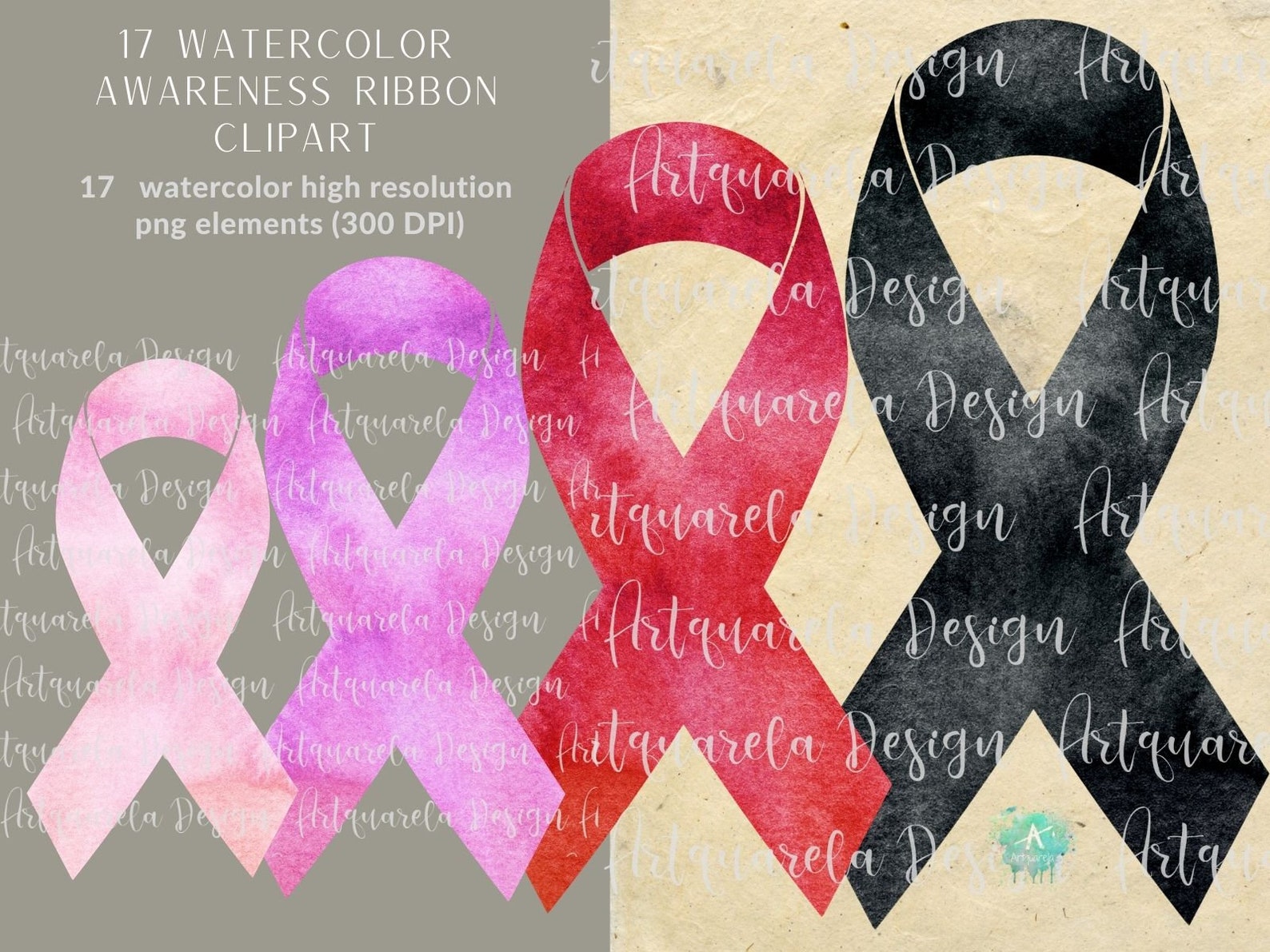 Watercolor Awareness Ribbons Clipart World Cancer Day Clip | Etsy