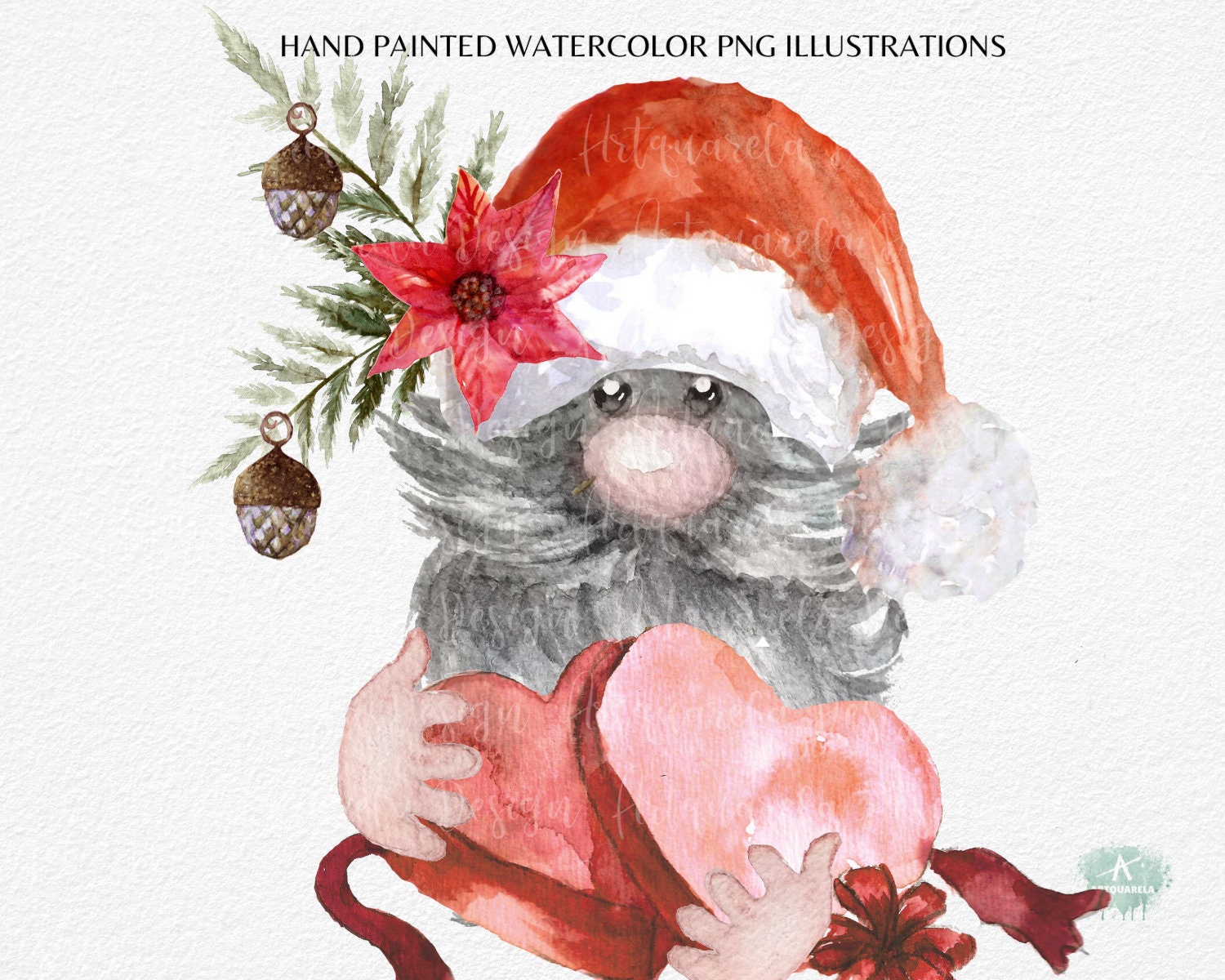 Watercolor Christmas Gnomes Clip Art Design Gnomes PNG - Etsy