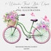 Floral Bicycle Clipart,watercolor Pink Bike PNG With Basket Touring ...