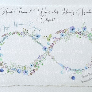 Watercolor Floral Infinity Symbol Clipart- Infinity Love Sign Png-hand ...