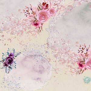 5 Watercolor Floral Frames Clipart,gold and Silver Overlays Finished ...