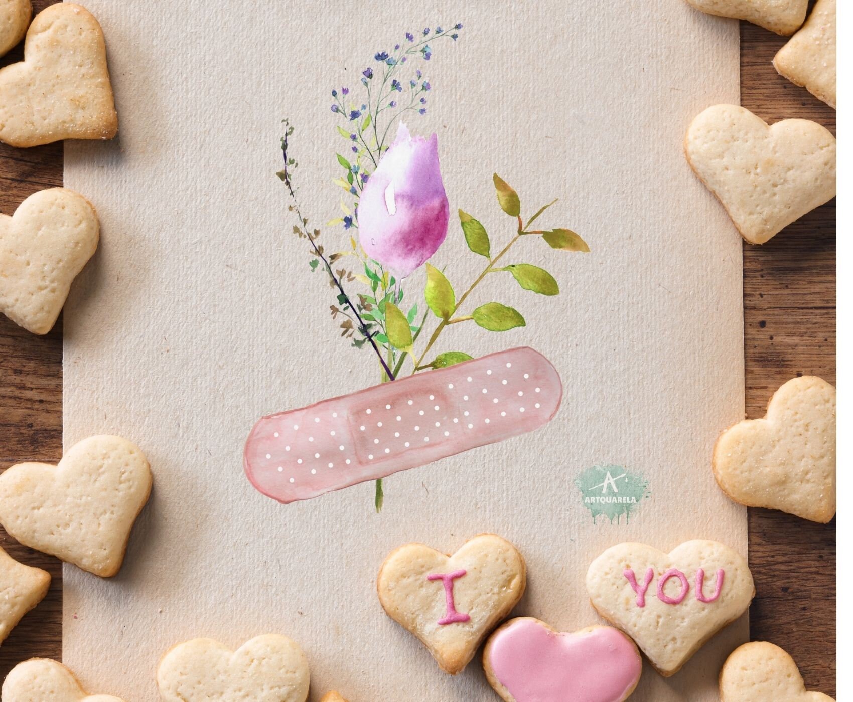 Bandage Clipartwatercolor Band Aid With Flowerscare - Etsy