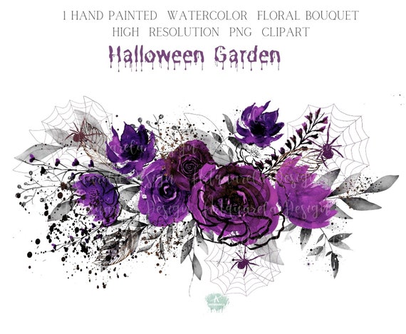 Halloween Clipart halloween Floral Frame-floral Arrangement - Etsy