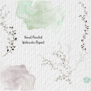 Alphabet Clipart Set, Watercolor Initials With Eucalyptus, Watercolor ...