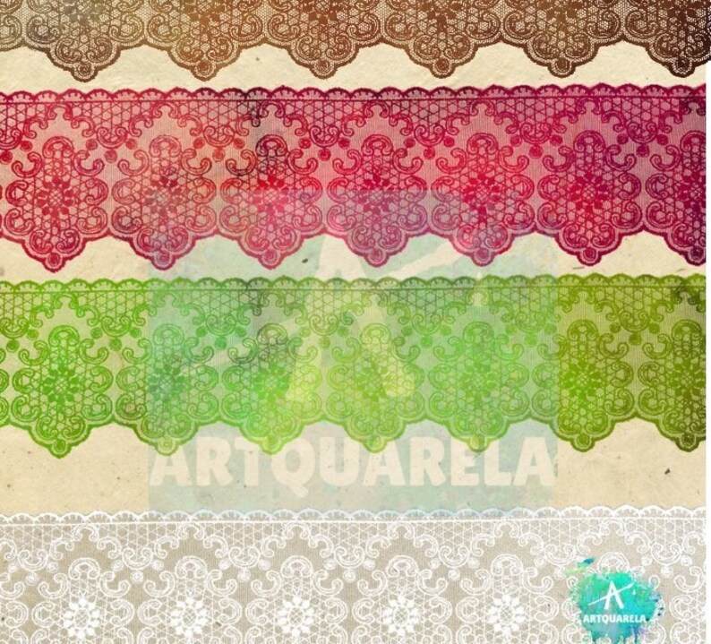 Watercolor Lace Clipart Borders Clipartoverlay Lace Clip | Etsy