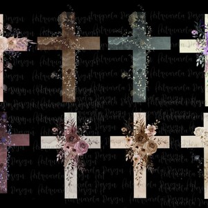 Cross Clipart PNG Vector-floral Crosses Baptism- Catholic Crosses-first ...