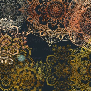 50% OFF SALE 12 Glitter Mandalas Clipart Set,gold Silver Zentangle ...