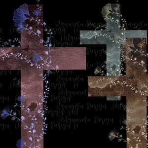 Cross Clipart PNG Vector-floral Crosses Baptism- Catholic Crosses-first ...