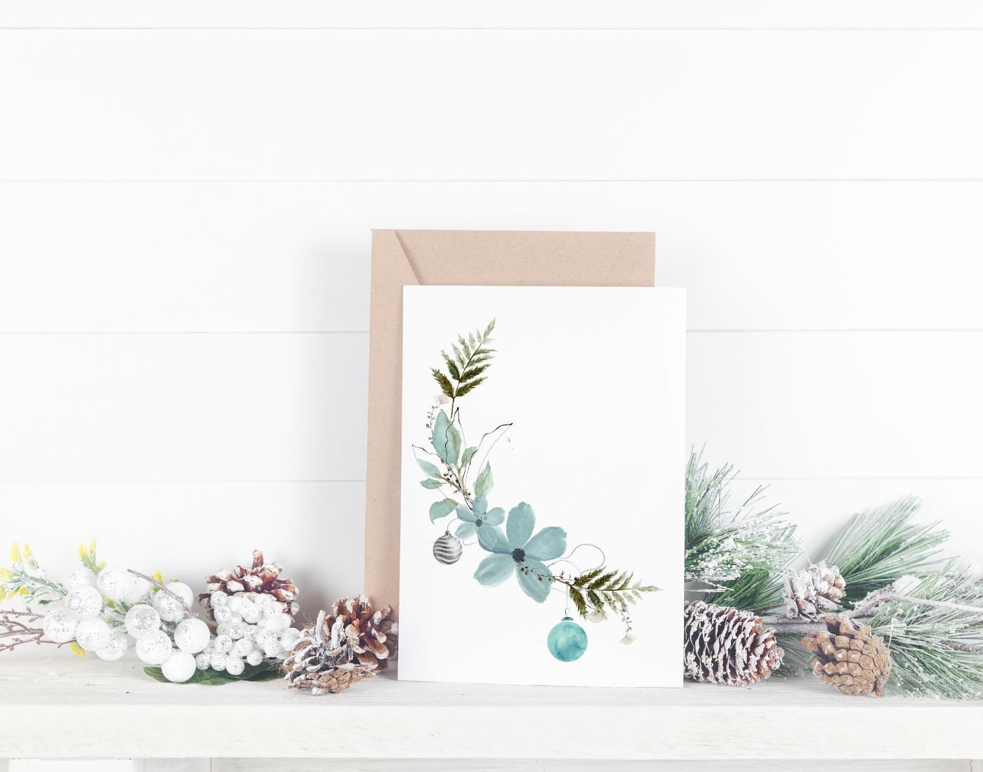 Christmas Clipart Watercolor & Hand Drawn Fine Line Christmas - Etsy