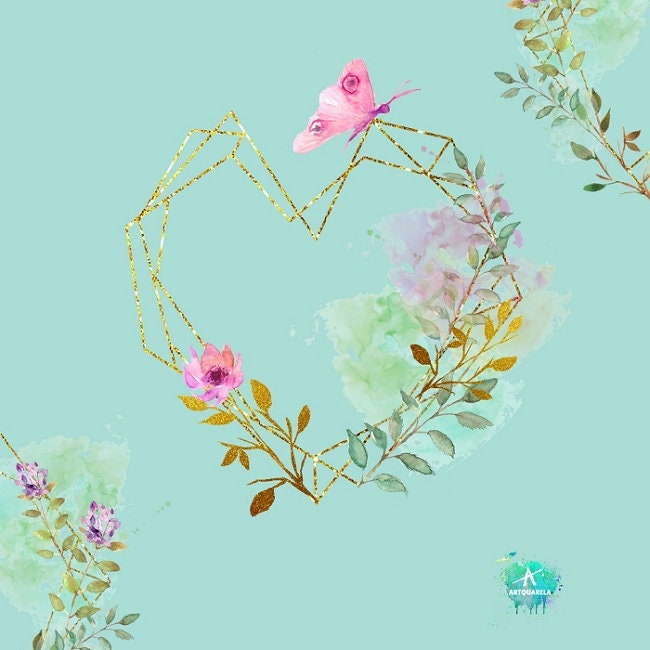 Gold Glitter Pre-made Frameswatercolor Floral Frames Floral - Etsy