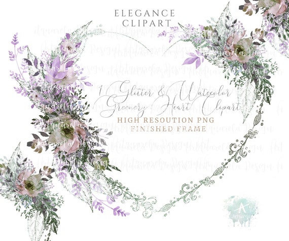 Wedding Purple Heart Clip Art
