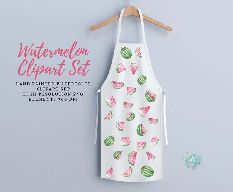 Watermelon Clip Art Set hand Painted Watercolor Watermelon - Etsy