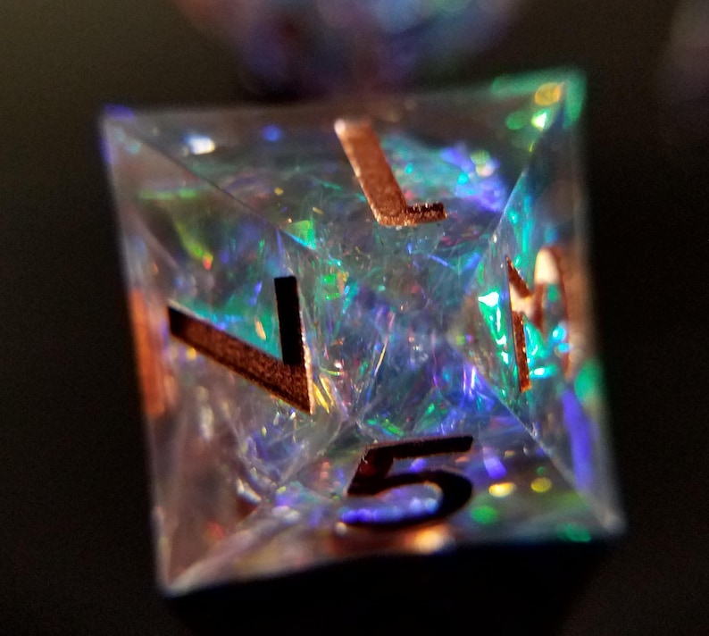 Sharp Edge Dice Full Set With Inclusions Prismatic - Etsy