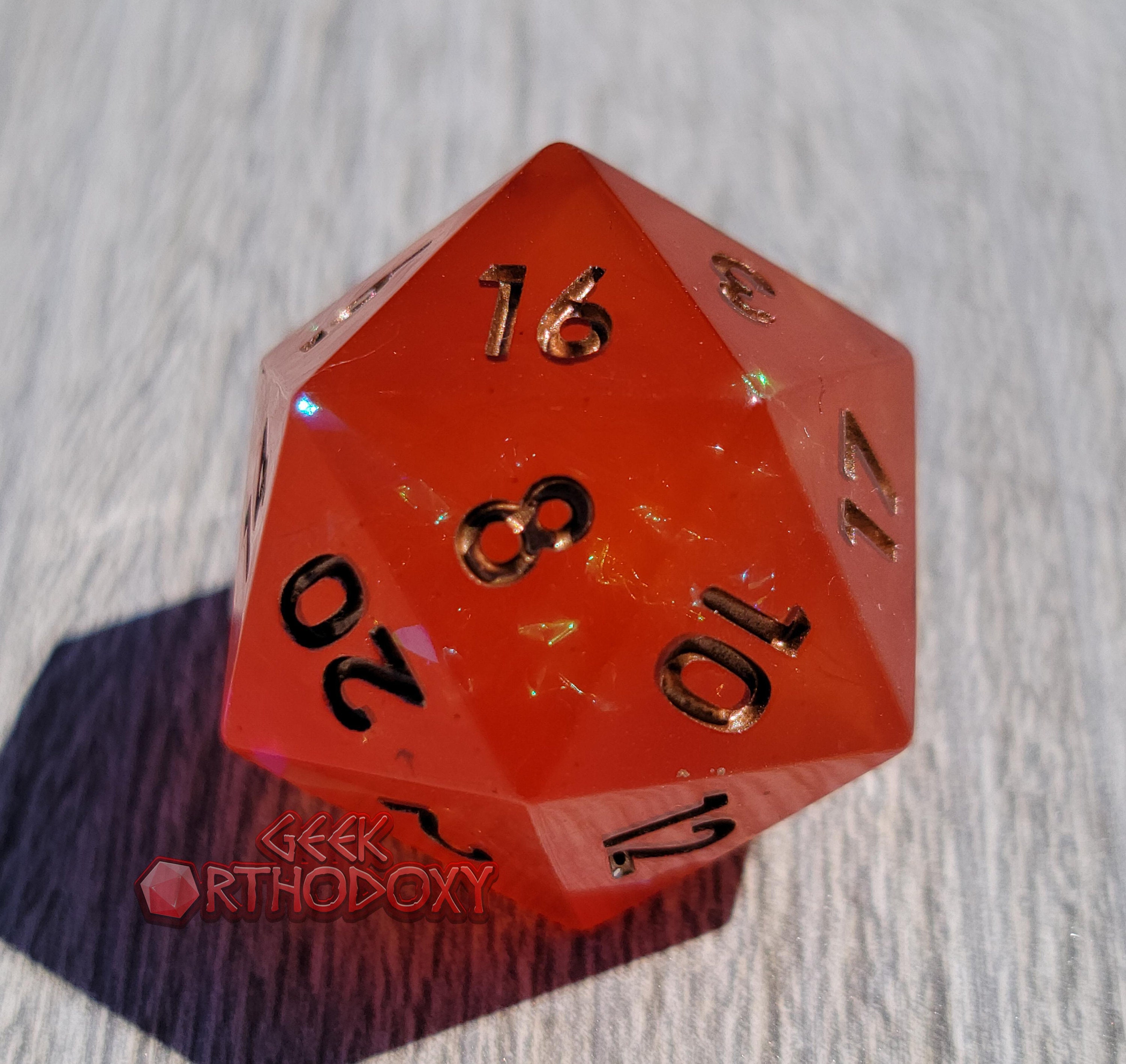 Sharp Edge Dice Full Set With Inclusions Orange Polyhedral - Etsy