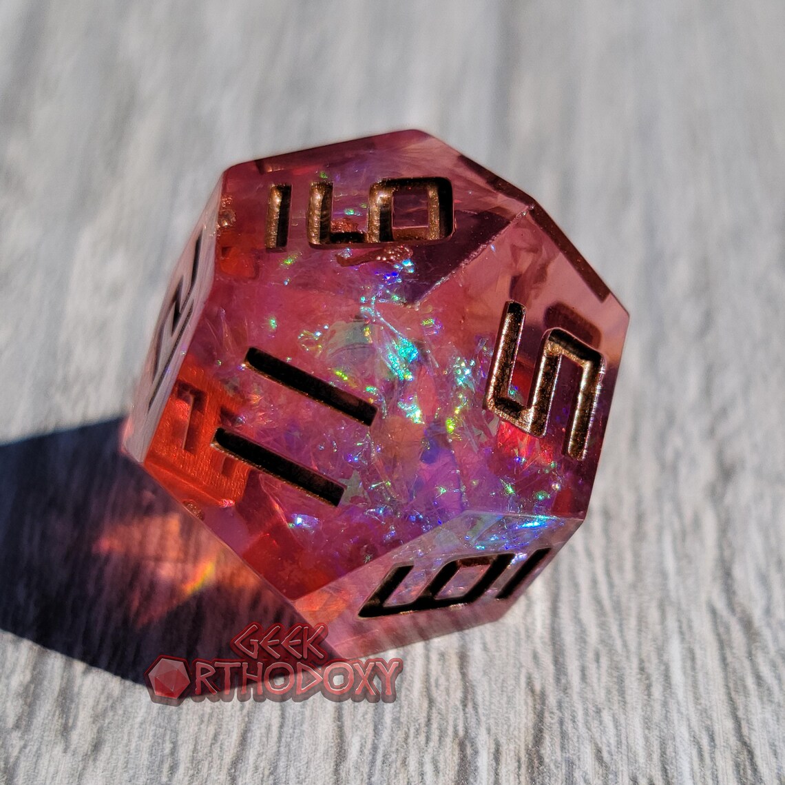Sharp Edge Dice Full Set With Inclusions Prismatic Pink - Etsy